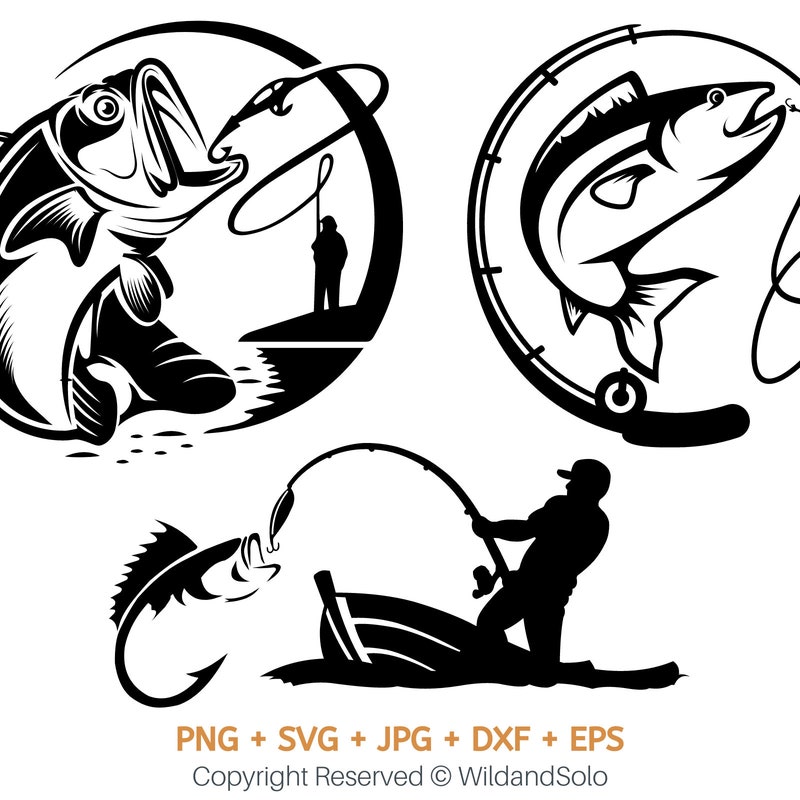 Catching Fish Svg - Etsy