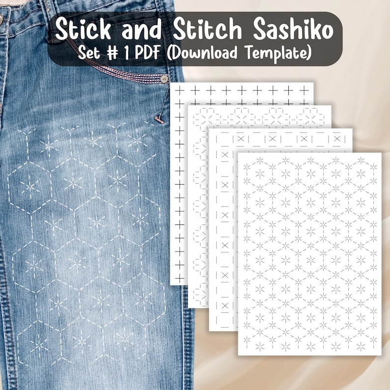 Sashiko Pattern Stick and Stitch, Embroidery Patterns, Clothing Repair ...