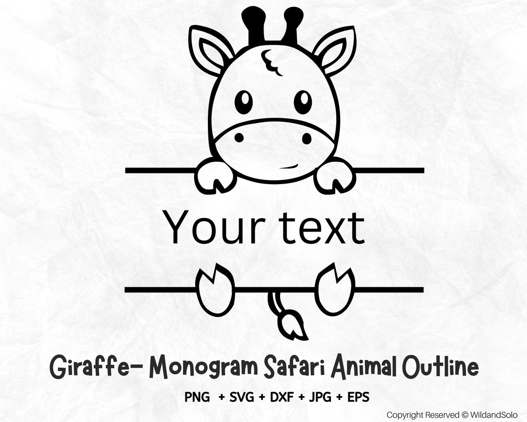 Giraffe Split Safari Animal, Safari Animals Outline, Safari Animal ...