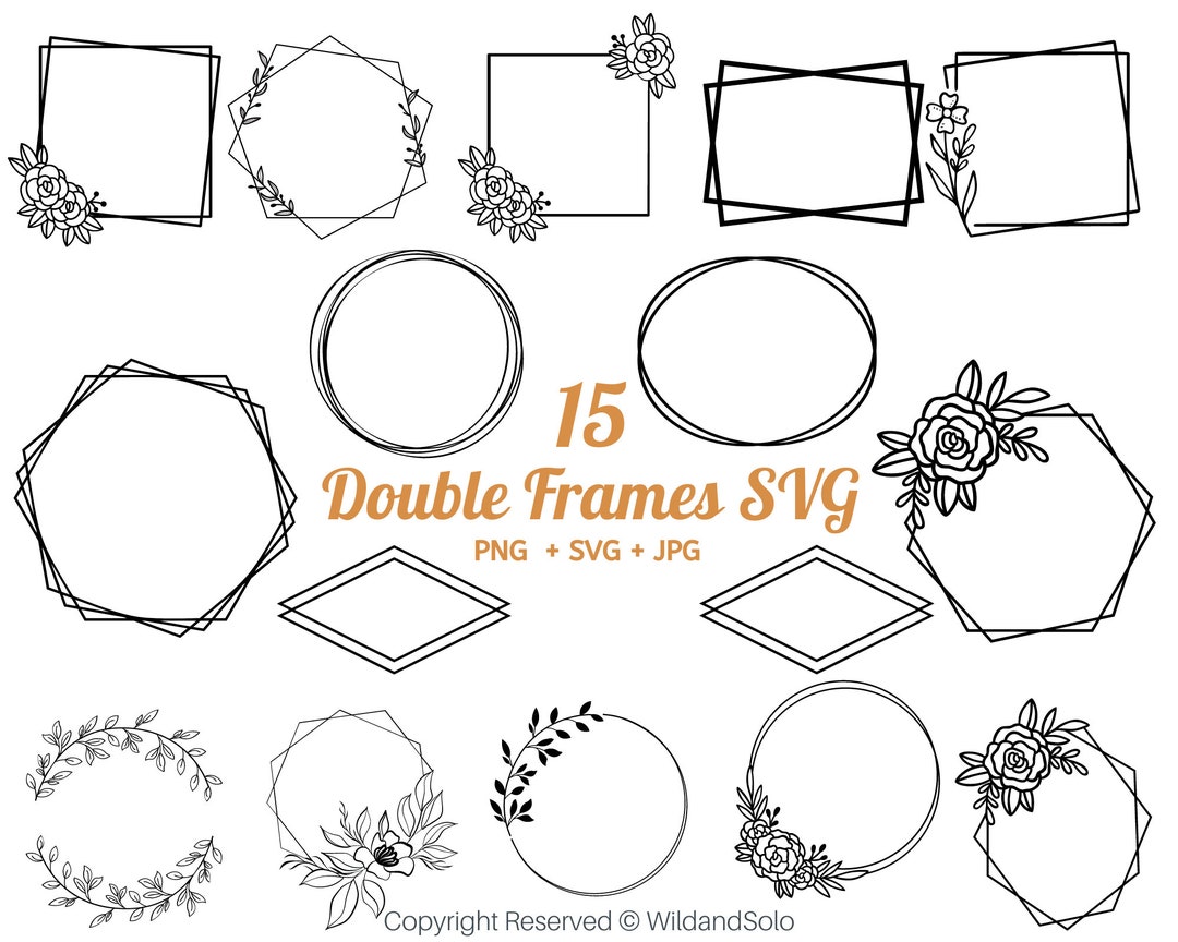Double Frame SVG Rectangle Circle Frame Square Frame - Etsy