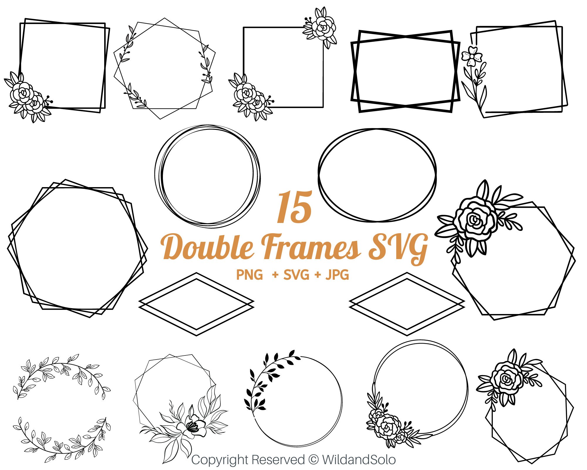Double Frame SVG Rectangle Circle Frame Square Frame - Etsy Canada