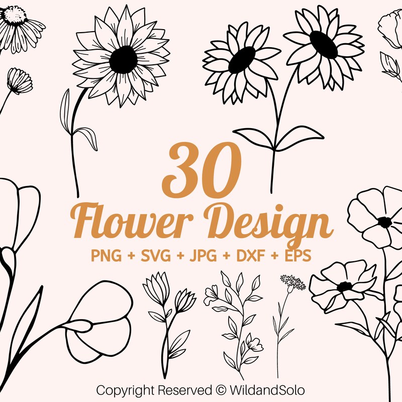 Simple Flower Svg - Etsy
