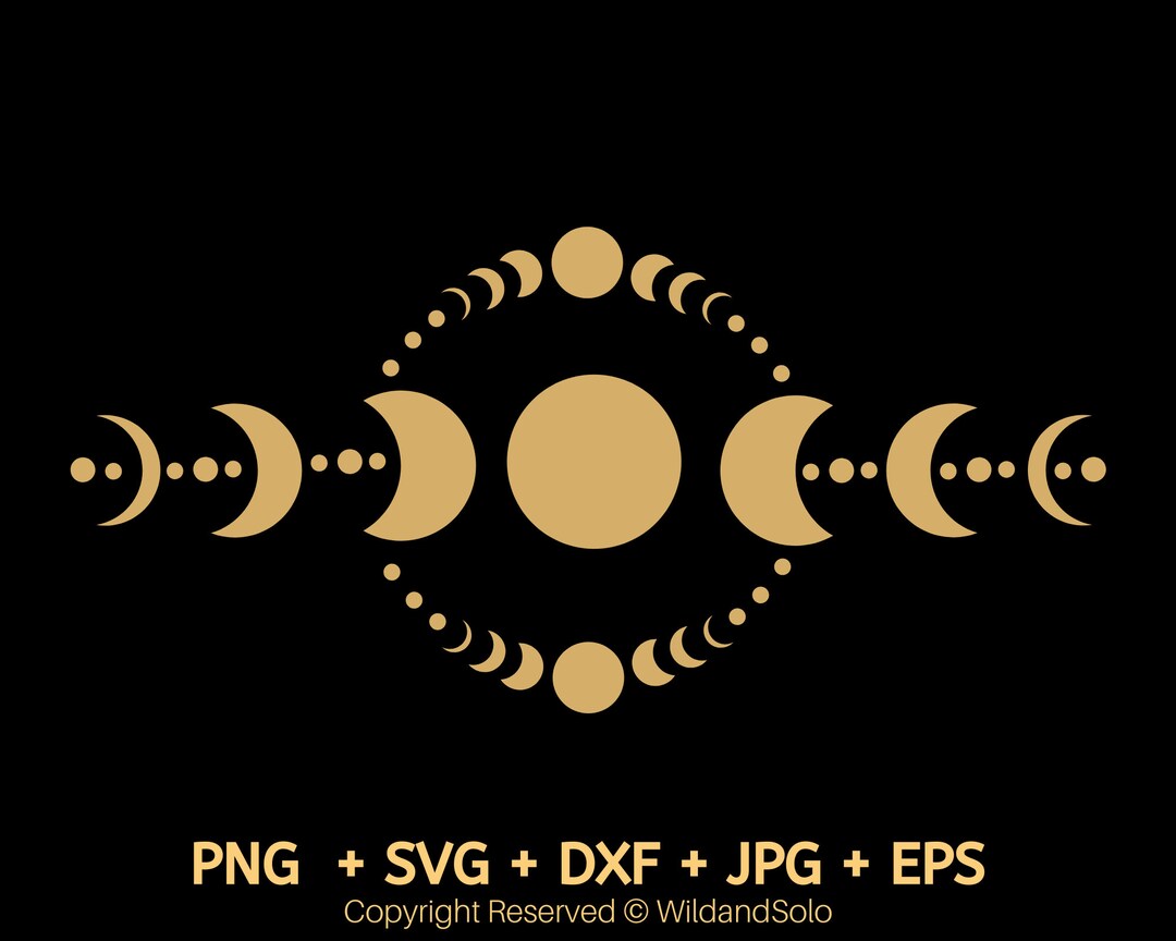 Moon Phase Svg Mystic Celestial Svg Crescent Moon Svg Cut File For