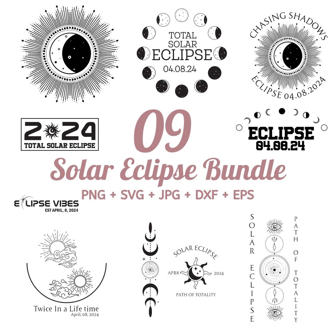 Solar Eclipse 2024 Svg Bundle, Solar Eclipse Svg, Blacked Out in USA ...