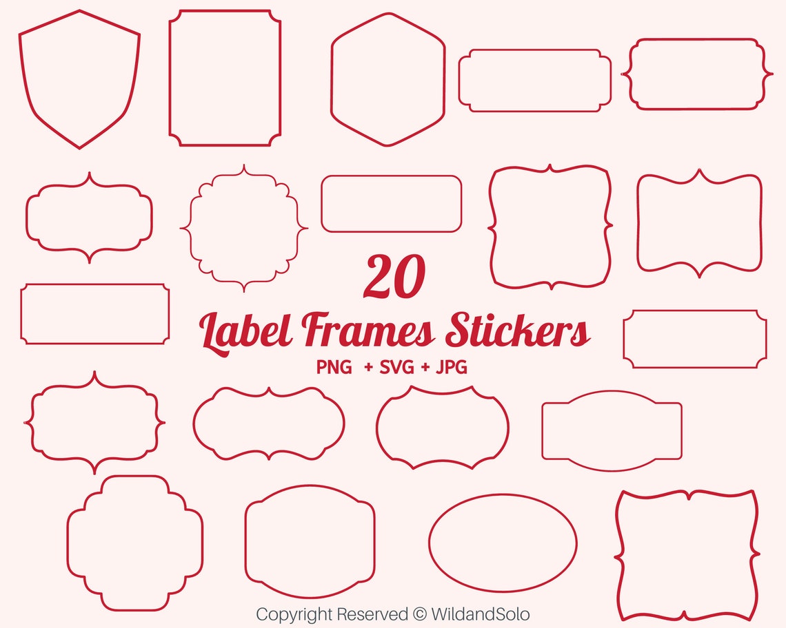 Label Frames SVG Label Frame Vector Clipart Label Svg - Etsy