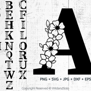 Floral Alphabet Svg, Floral Letter Svg, Initial Svg, Floral Alphabet ...
