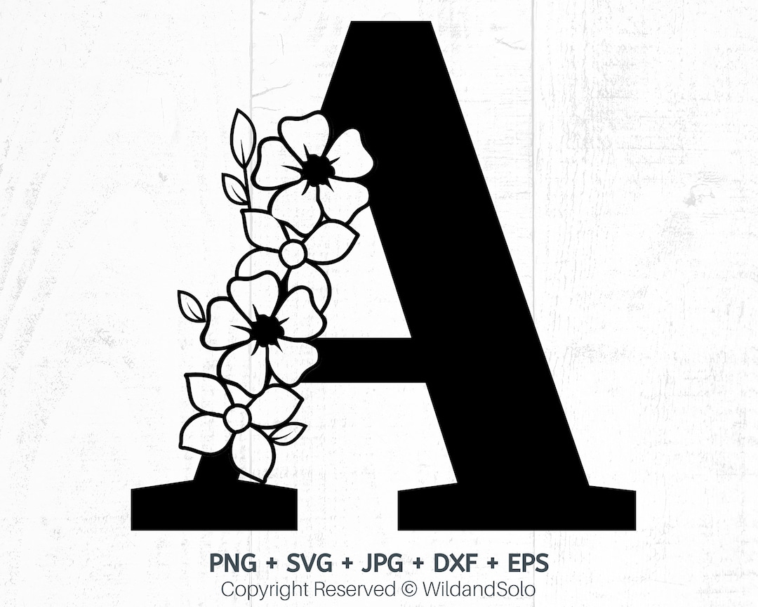 A to Z Floral Alphabet Svg, Flower Alphabet, Floral Letter Svg, Initial ...