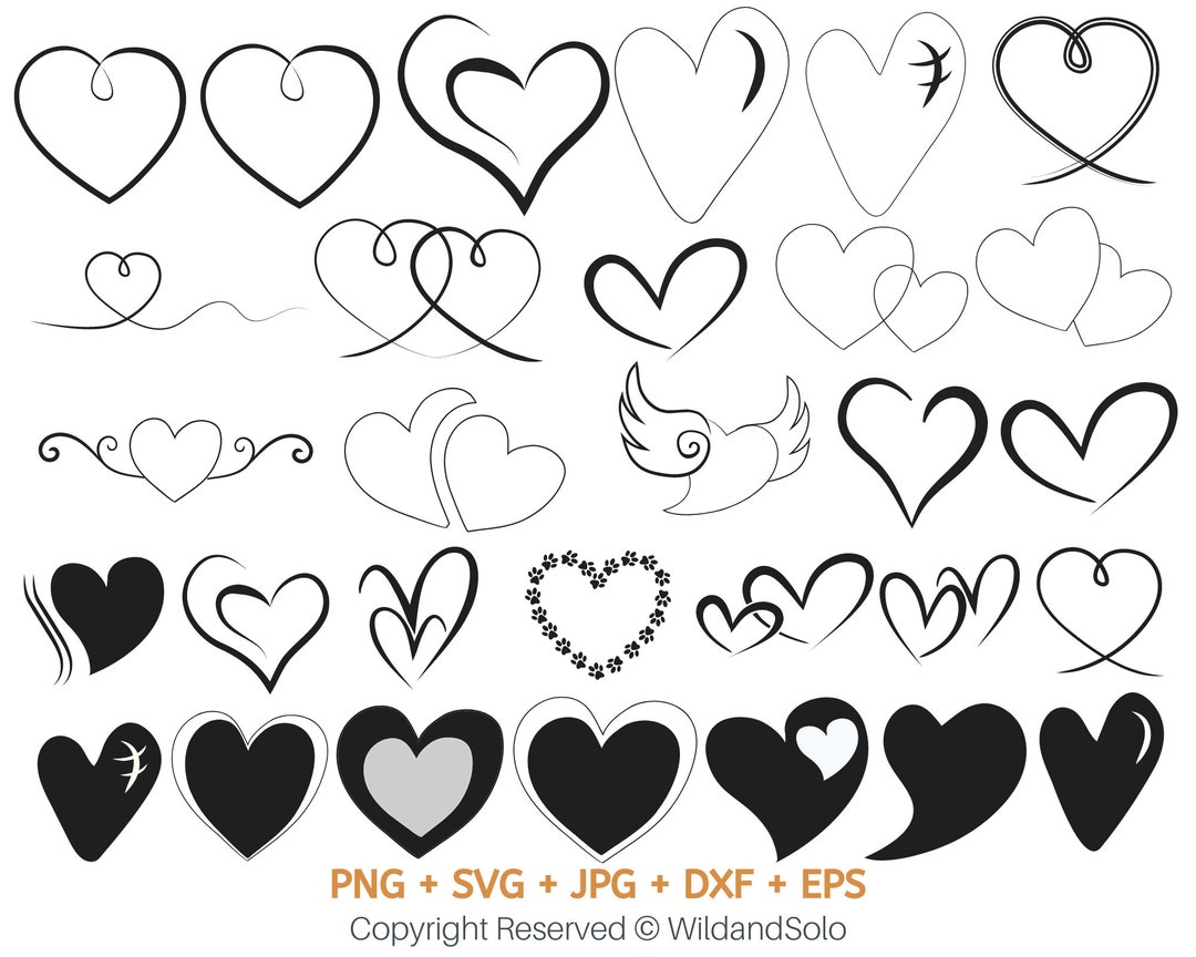 30 Heart Svg Bundle, Valentine's Day Heart Svg, Heart Svg, Hearts Svg ...