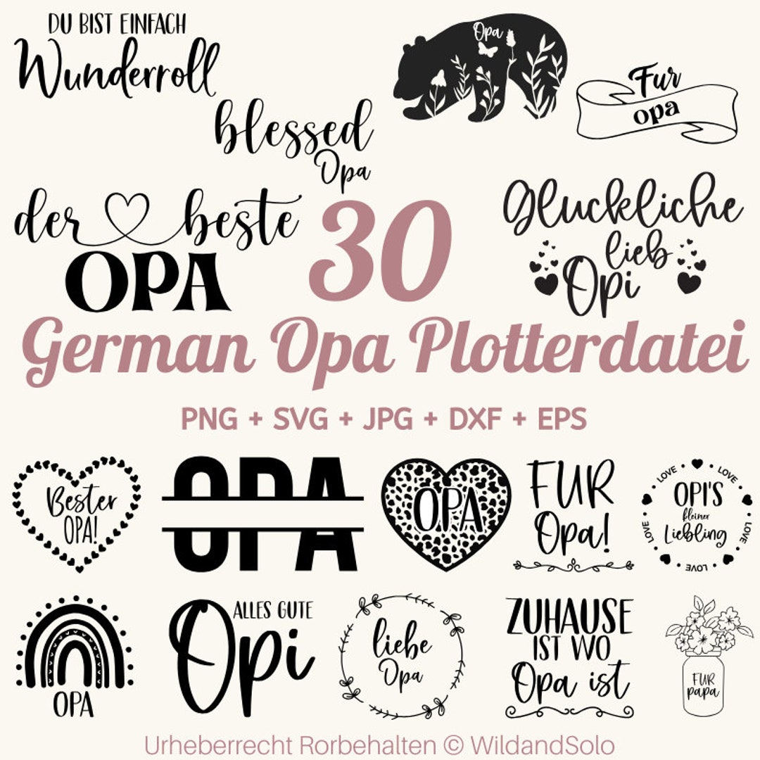30 German Opa Plotterdatei svg, Kranz Split Vily Cut File, Opa ...
