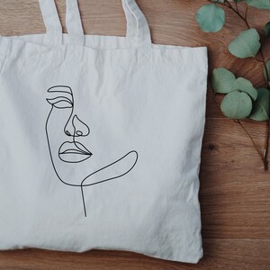 06 Line Art Woman Cake Topper Svg, Face Silhouette, Lady Face One Line ...