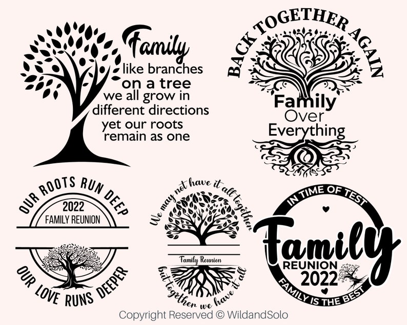 Family Tree With Quotation Svg Bundle Family Reunion Svg - Etsy