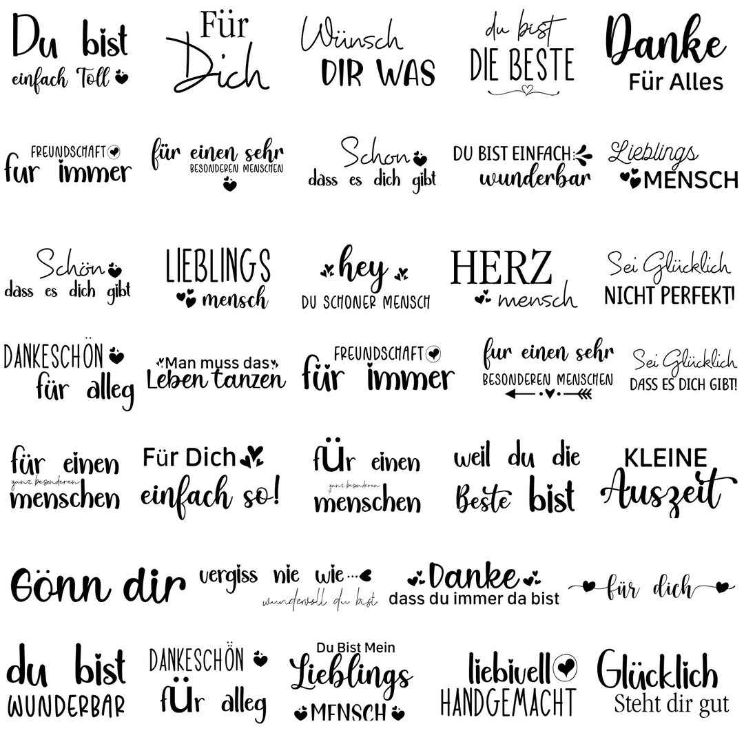 Danke Svg Bundle, Danke Design, Deutsches Schriftzug Design, Deutscher ...