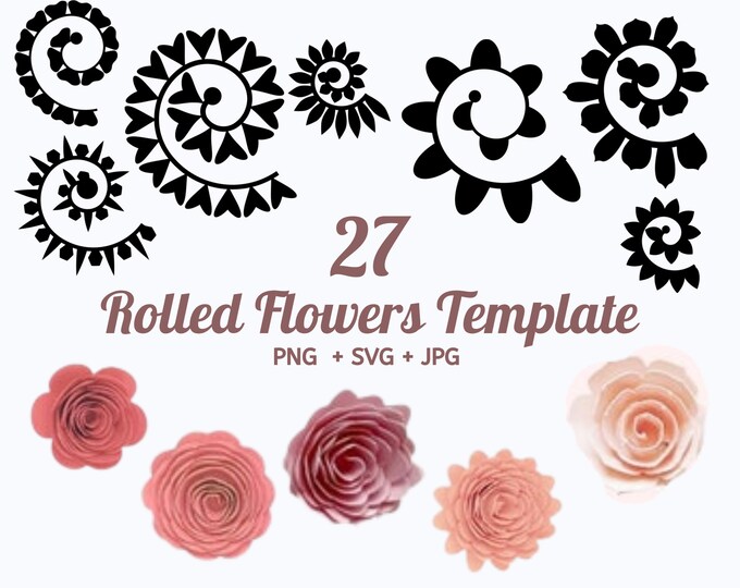 ¡FLOR ENROLLADA SVG con vista previa!, Archivo de corte svg de flor de ...