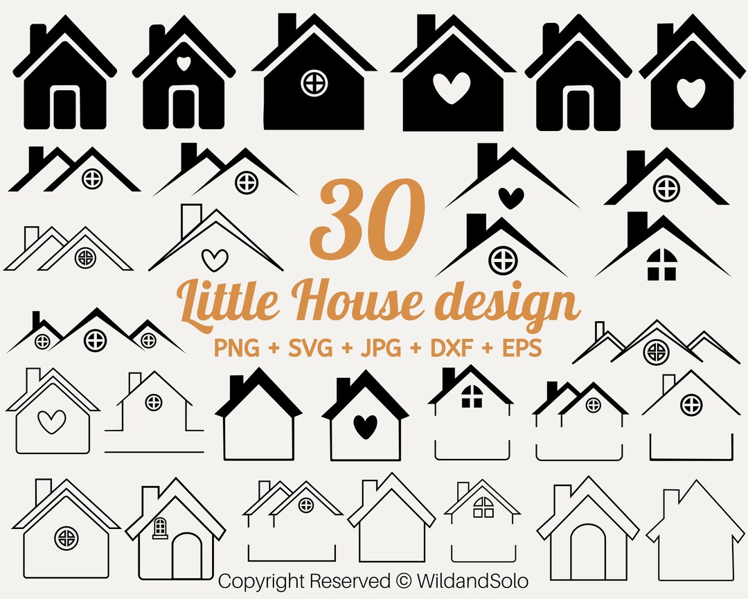 30 Little House Svg Bundle, Floral House Svg, Tiny House Svg, Roof ...