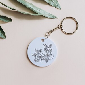 Flowers Keychain Svg, Flower Border Svg, Flower Boarder Svg, Floral Svg ...