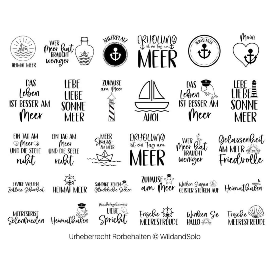 30 German Meer Plotter, Lake Quotes Svg Bundle, Inspirierende Meer ...