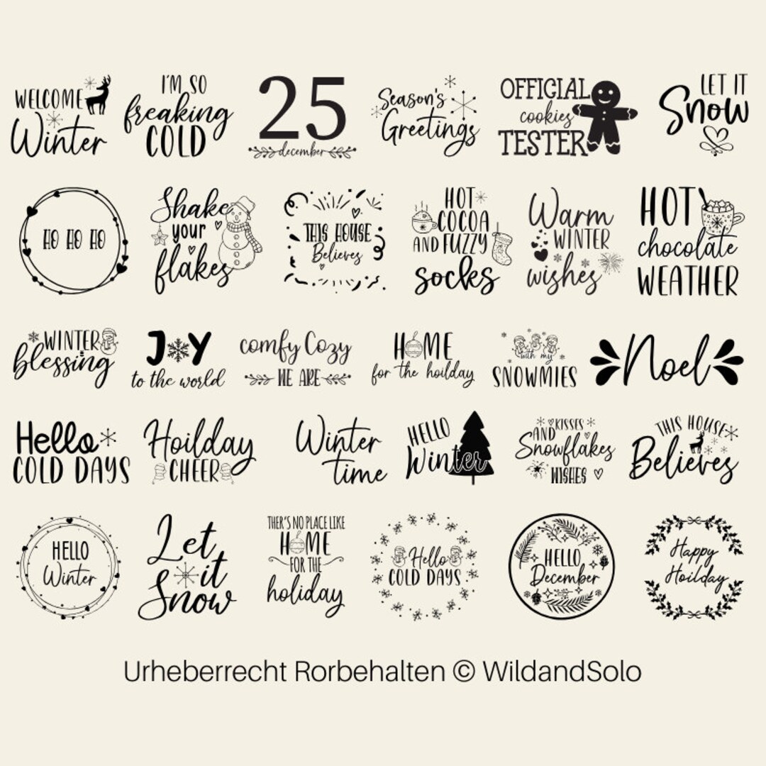 Weihnachten Plotterdatei, Schriftzug Weihnachten deutsch, Winter Plotterdateien SVG ...
