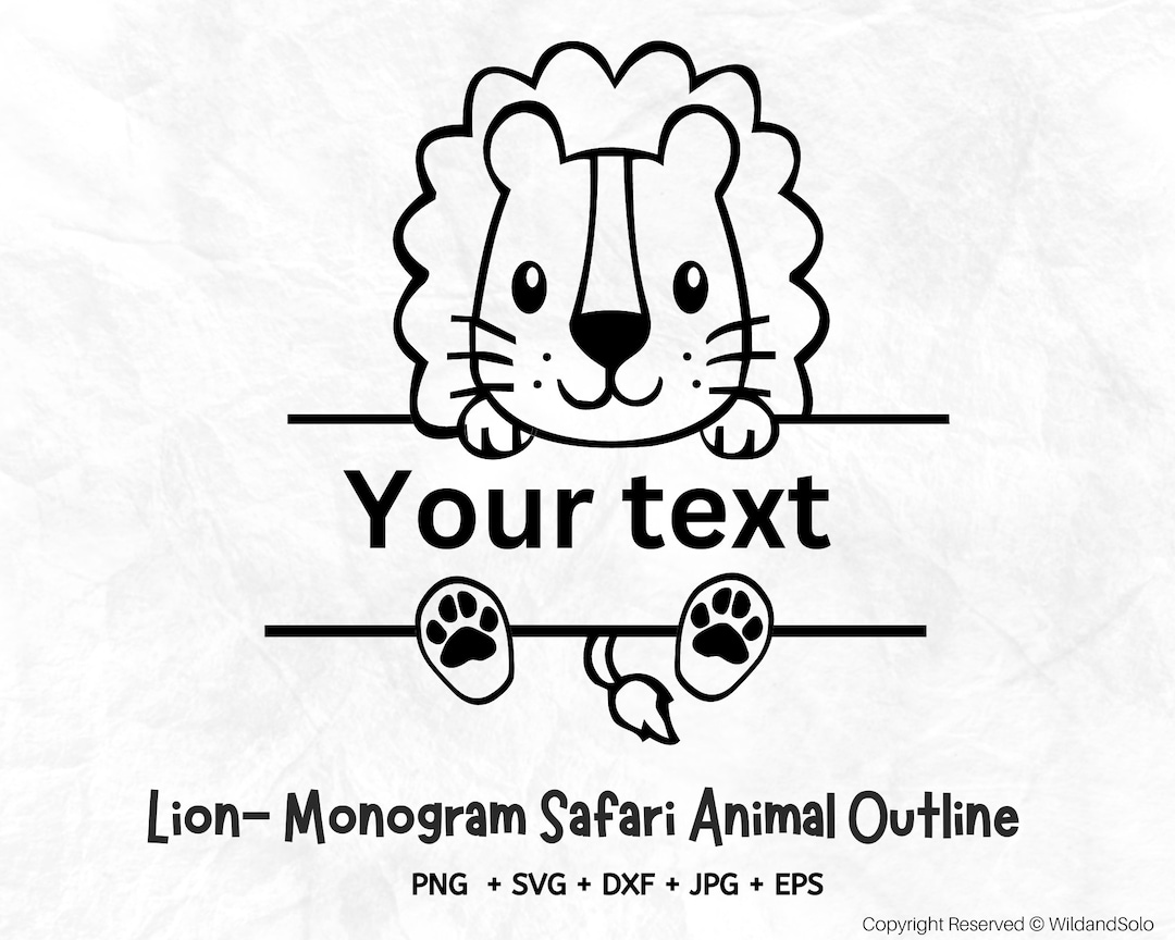 Lion Split Safari Animals, Safari Animals Outline Svg, Safari Animal ...