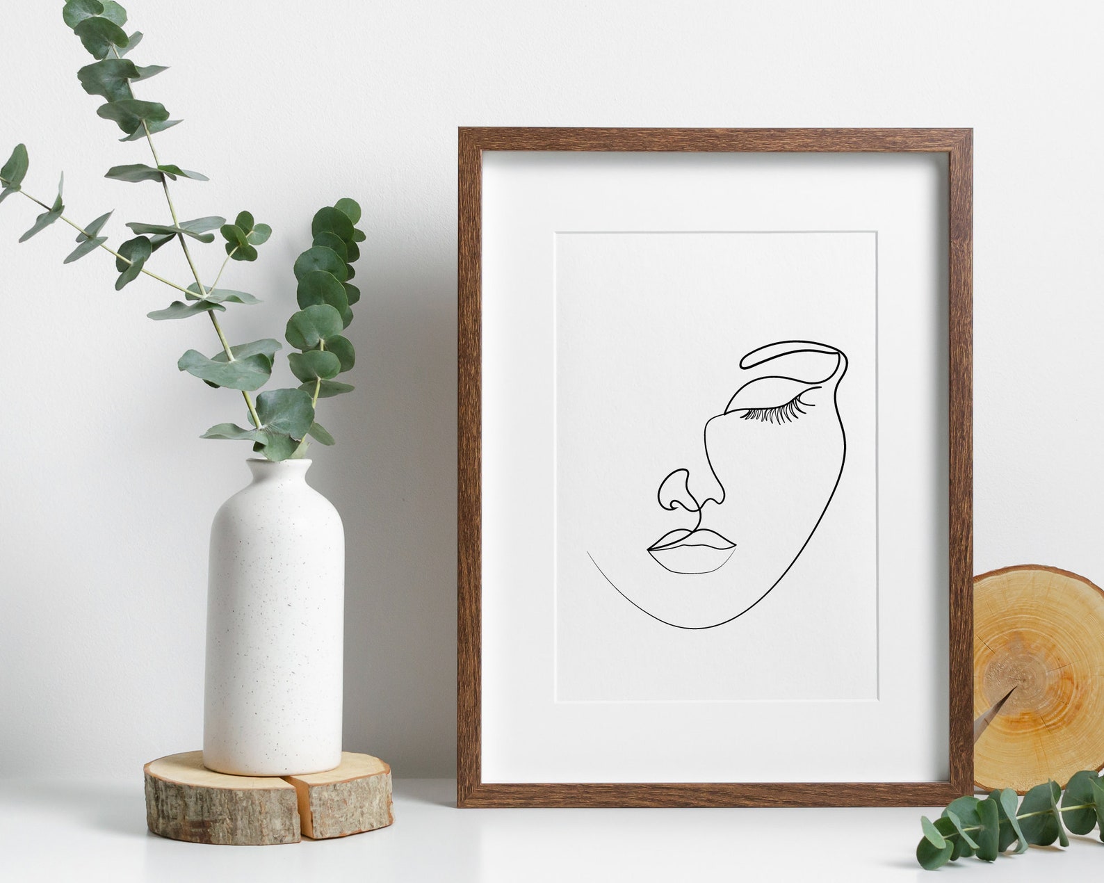 06 Line Art Woman Cake Topper Svg, One Line Woman, Lady Face One Line ...