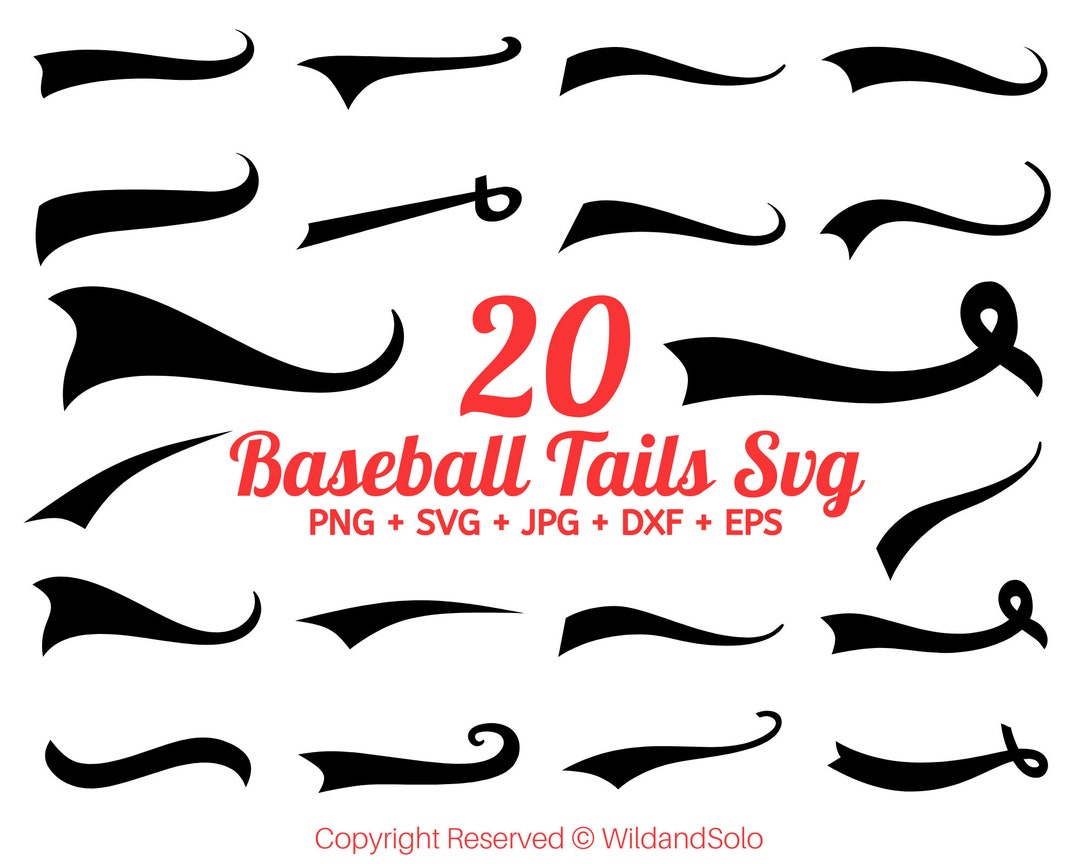 Tails Svg Baseball Tail Baseball Font Tails Svg, Swoosh Swirl Svg ...