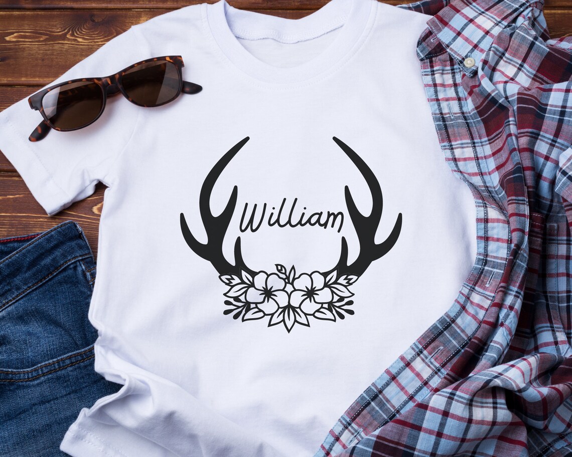 Floral Deer Antlers Svg Bundle, Transparent Antler Cut Files, Heart ...