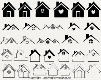 Little House Svg Bundle, Roof House Svg, House Outline Svg, Floral ...
