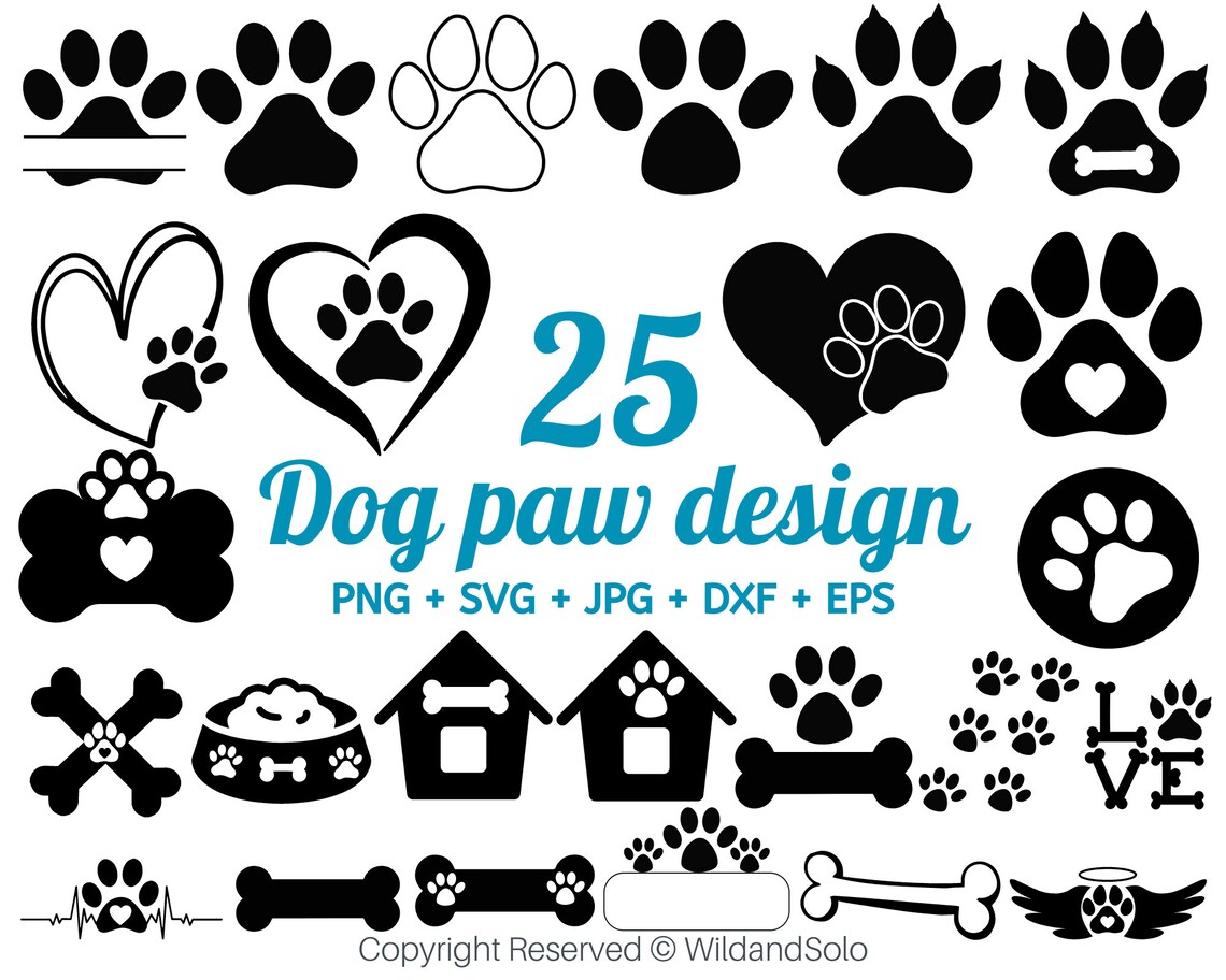 Dog Paw Svg Bundle Tracks Svg Paw Prints Bundle Paws - Etsy