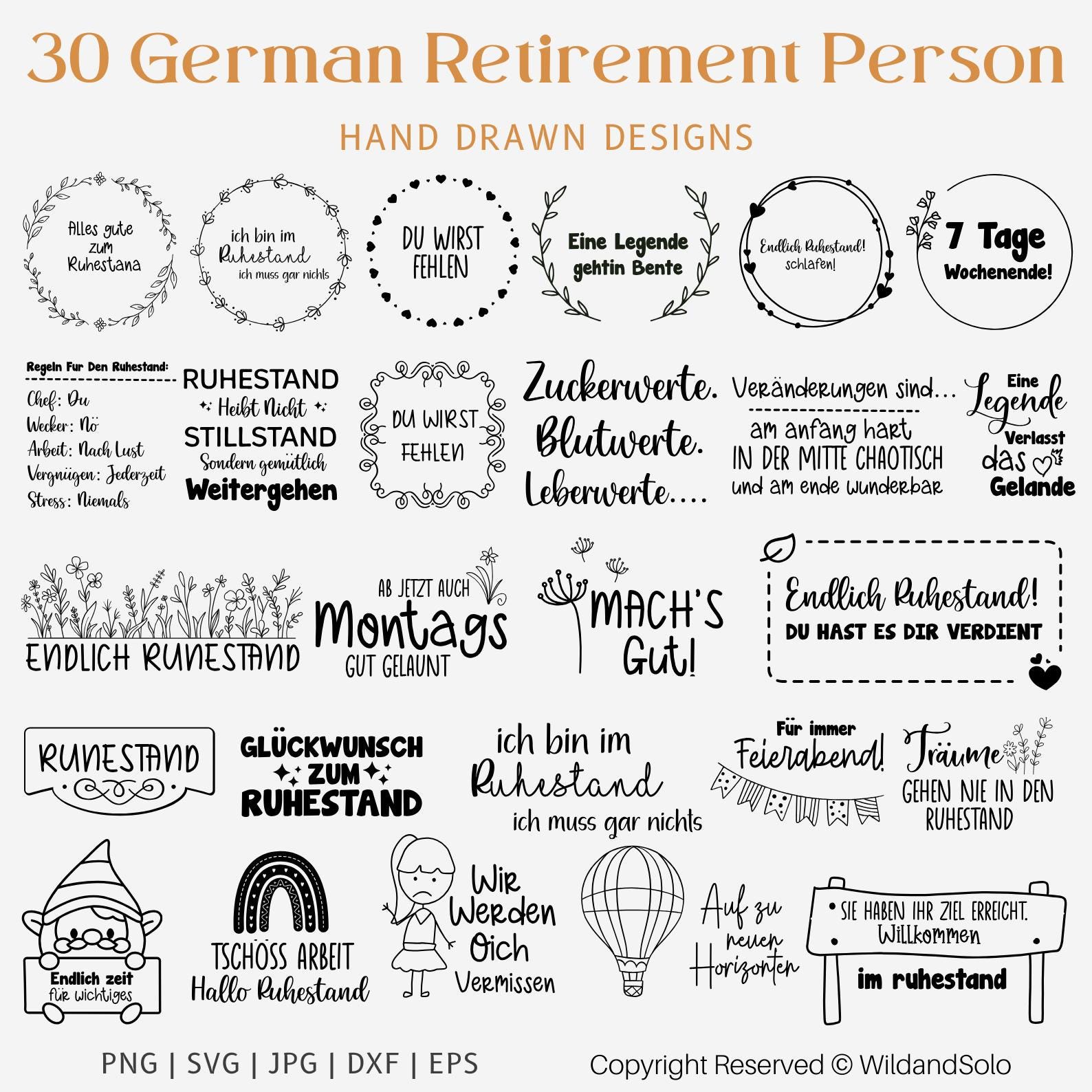 30 German Retirement Person Svg Bundle, Retired Svg, Plotter File ...
