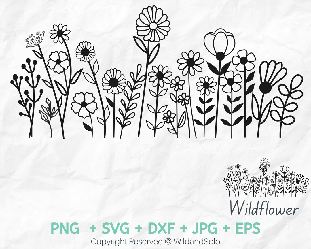 Wildflowers Svg Bouquet SVG Floral Svg Nature Svg Split - Etsy