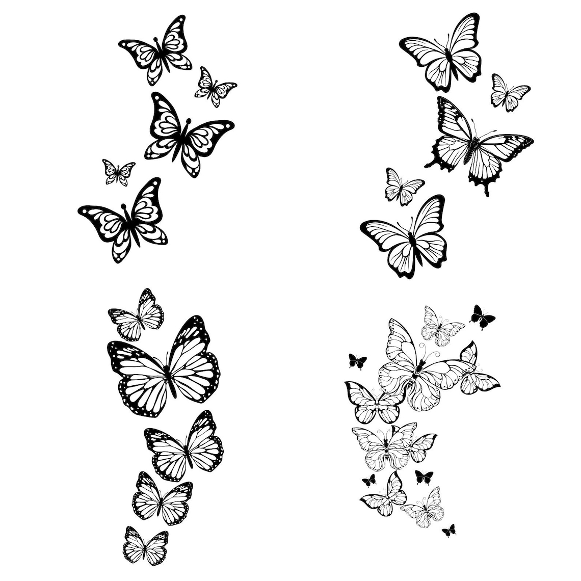 30 Flying Butterflies Bundle, Butterflies Svg Bundle, Layered Butterfly ...