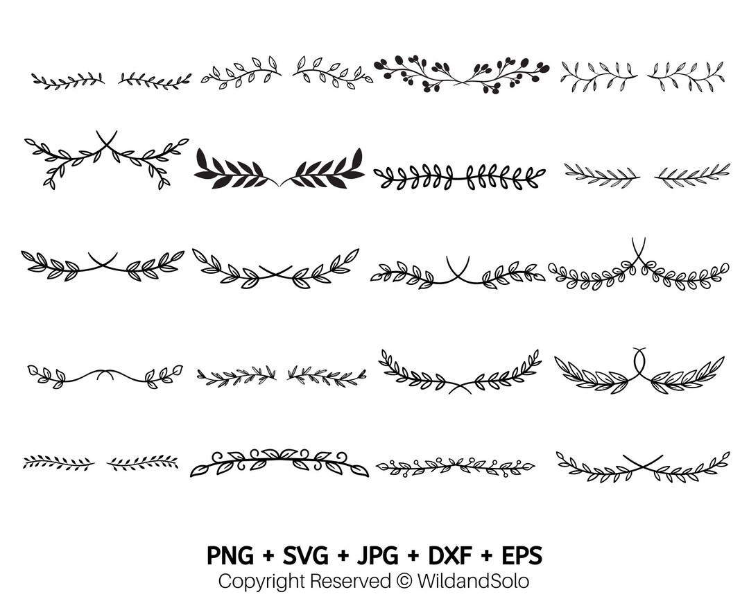 20 Floral Divider Svg, Floral Divider Svgs, Floral Frame Svg, Leaf ...