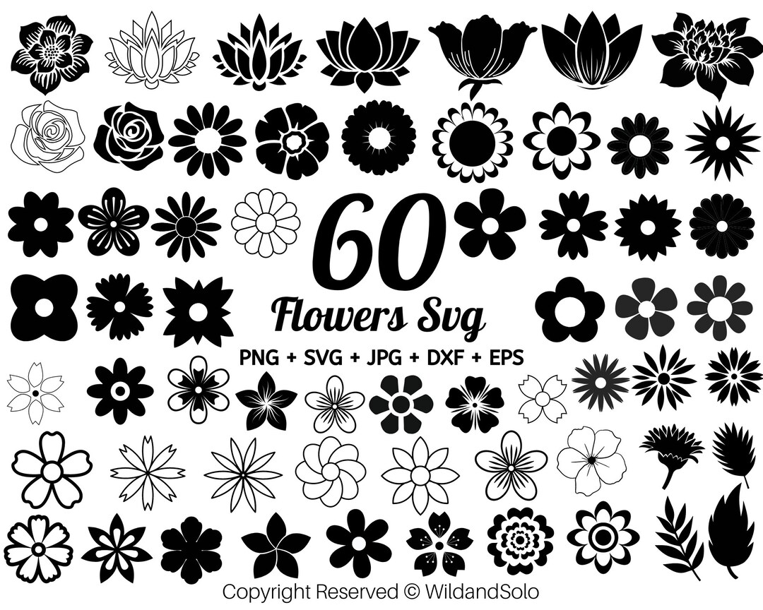 Flower SVG Bundle,spring Flowers Svg,retro Daisy Flower, Boho Flower ...