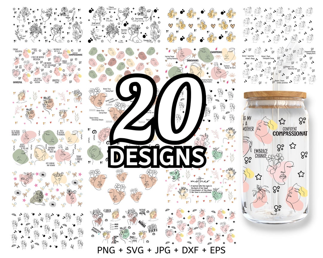 20oz Line Art Svg Bundle Line Art Svg Woman Flower Svg - Etsy