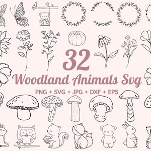32 Woodland Animals Bundle SVG, Animal Doodle Svg Bundle, Safari ...