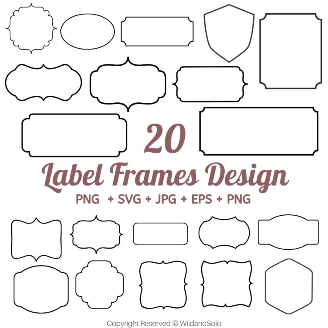 Label Frames SVG, Label Frame Vector Clipart, Label Svg, Vintage Frames ...