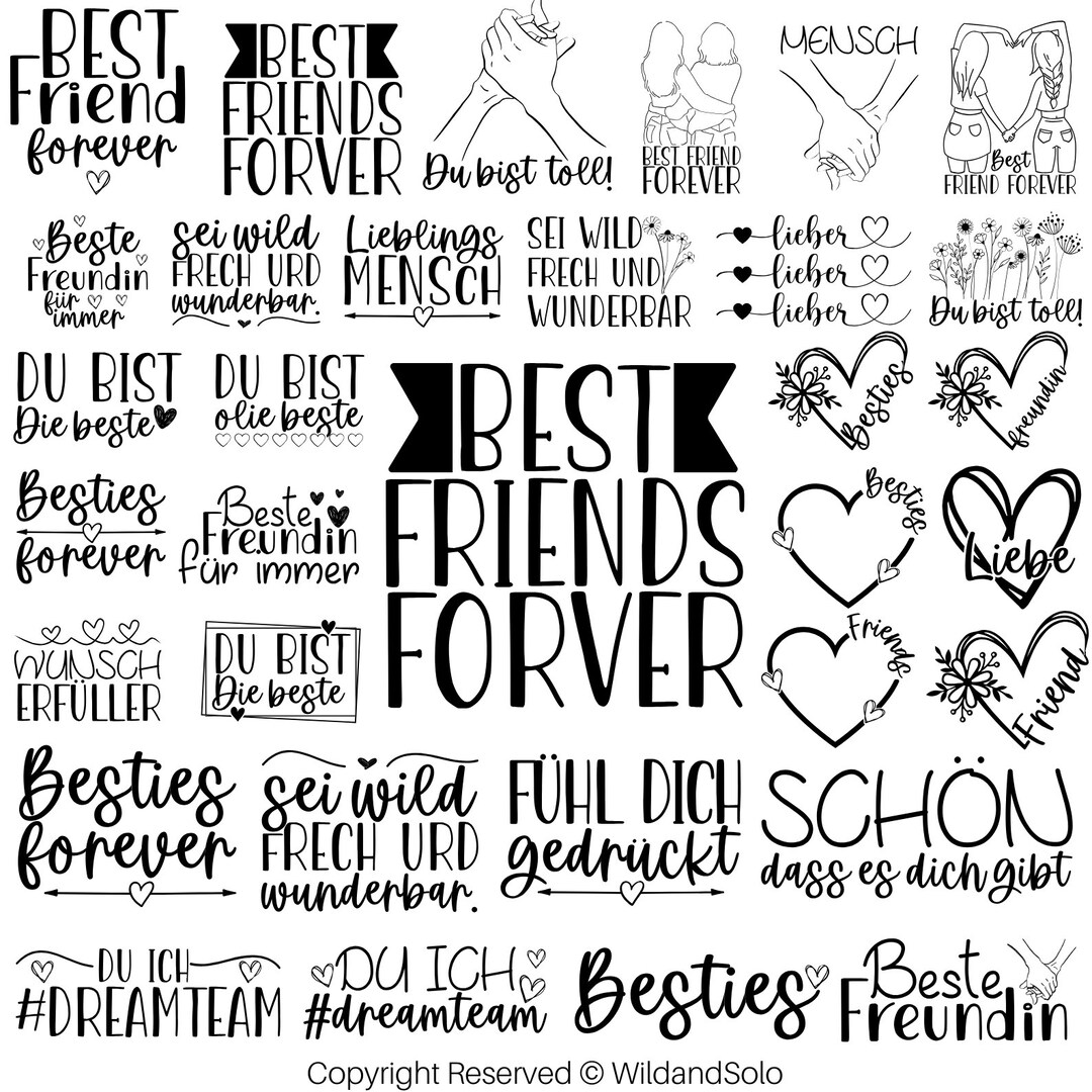 32 Plotterdatei Beste Freundin SVG, Beste Freunde SVG Bundle, Freundschaft Svg, Schwerster SVG ...