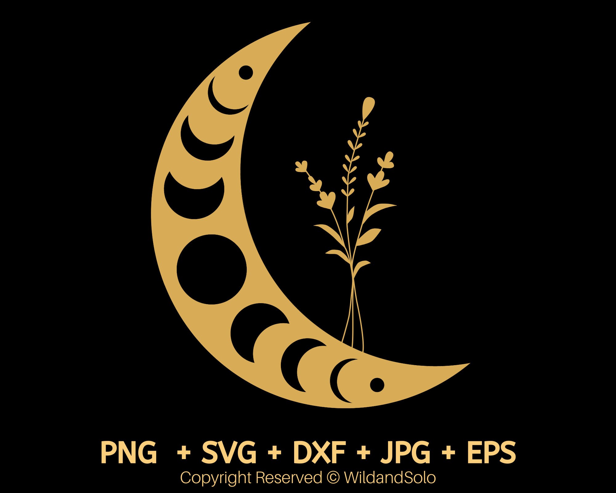 Moon Phase Svg Mystic Celestial Svg Crescent Moon Svg Cut - Etsy