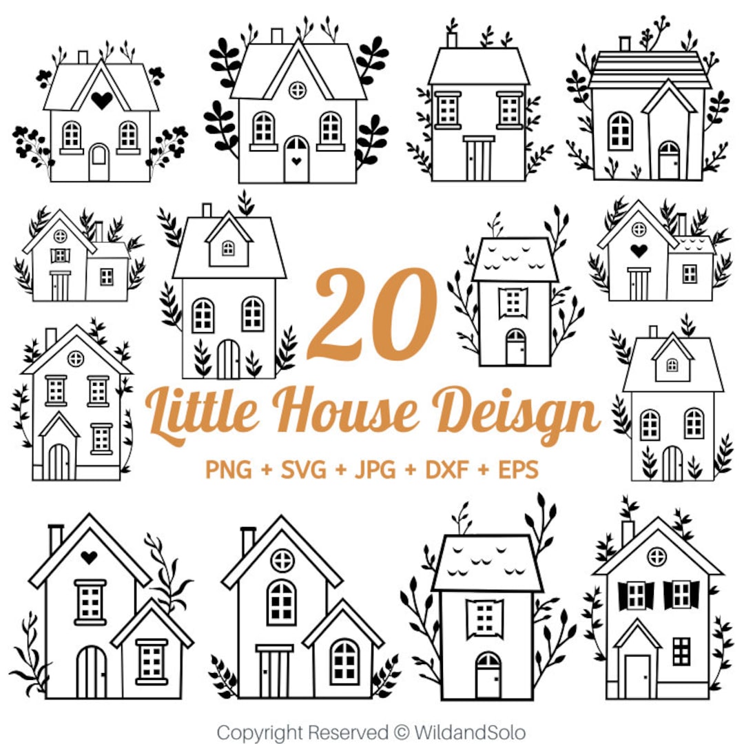 20 Little Home Svg Bundle, House Svg, Little House Png, House Clipart ...