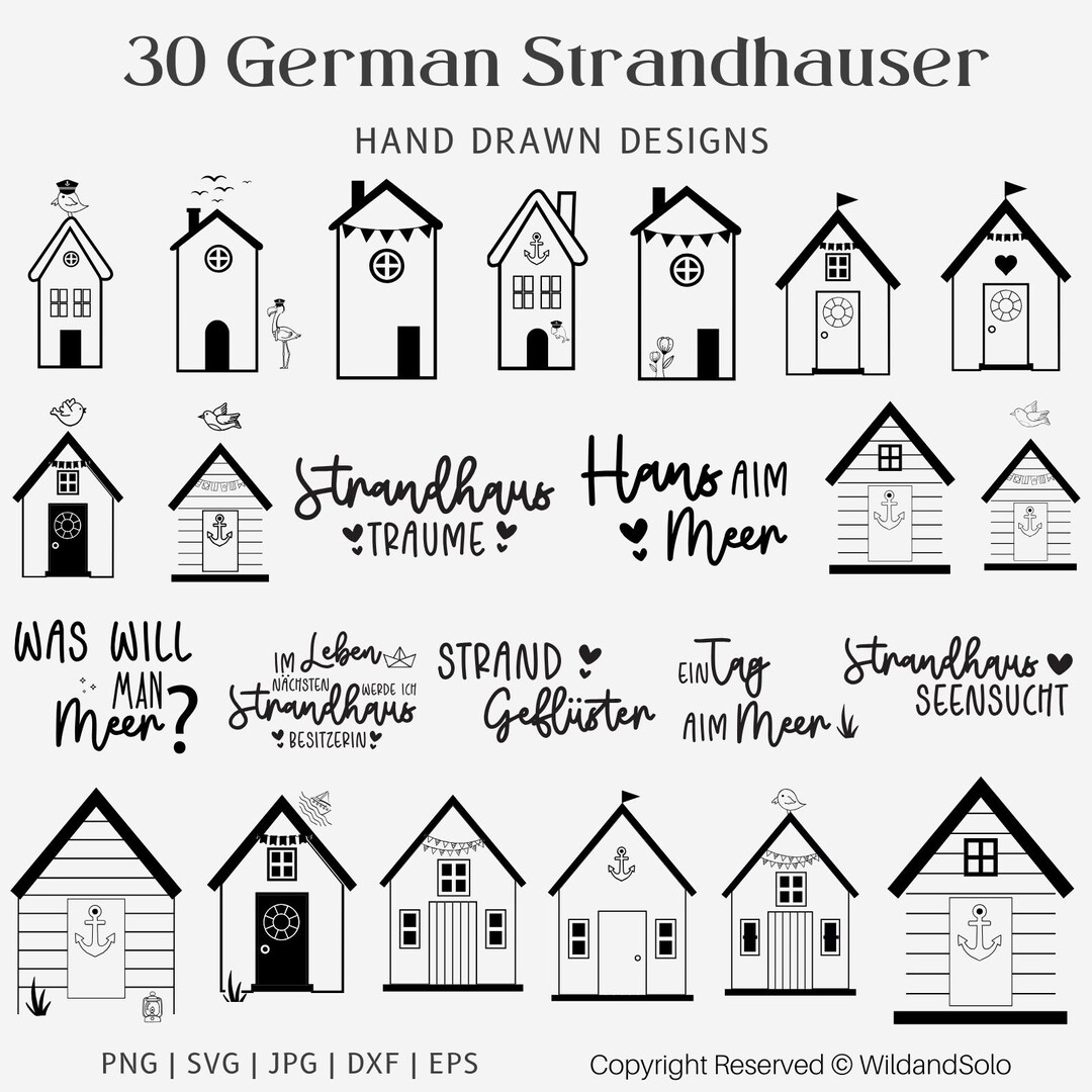 German Beach Houses Svg Bundle, German Svg Design, German Plotter File ...
