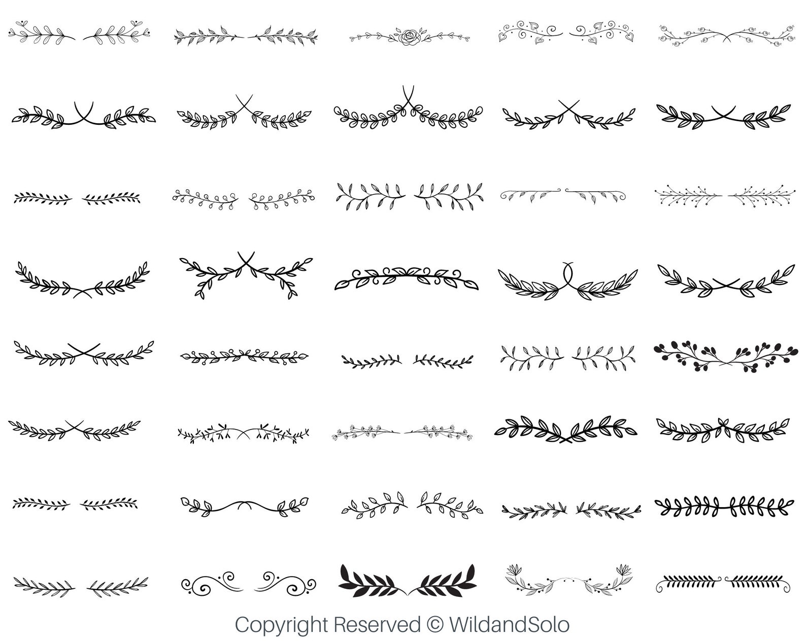 40 Floral Divider Svg, Leaf Divider Svg, Floral Divider Svgs ...