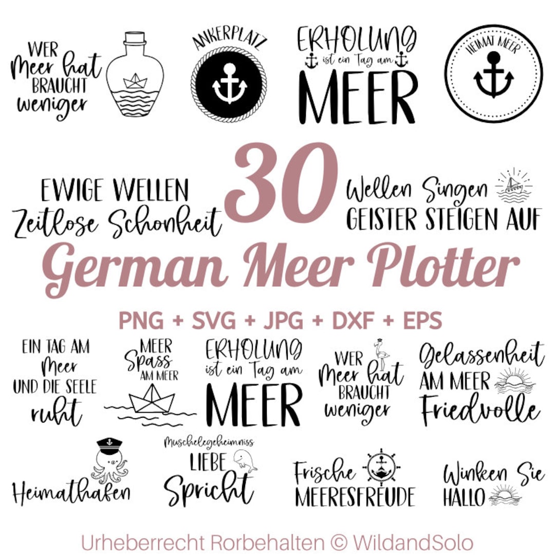 30 German Meer Plotter, Lake Quotes Svg Bundle, Sprüche Vom Ruhigen See ...