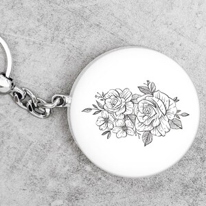 Flowers Keychain Svg, Flower Border Svg, Flower Boarder Svg, Floral Svg ...