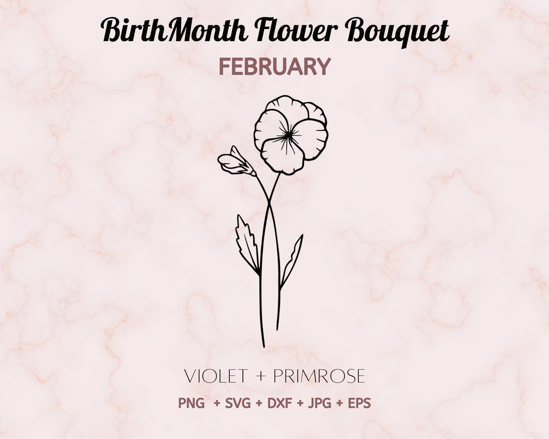 Birthmonth Svg , February Flower, Violet Svg, Flower Svg, Birth Flower ...