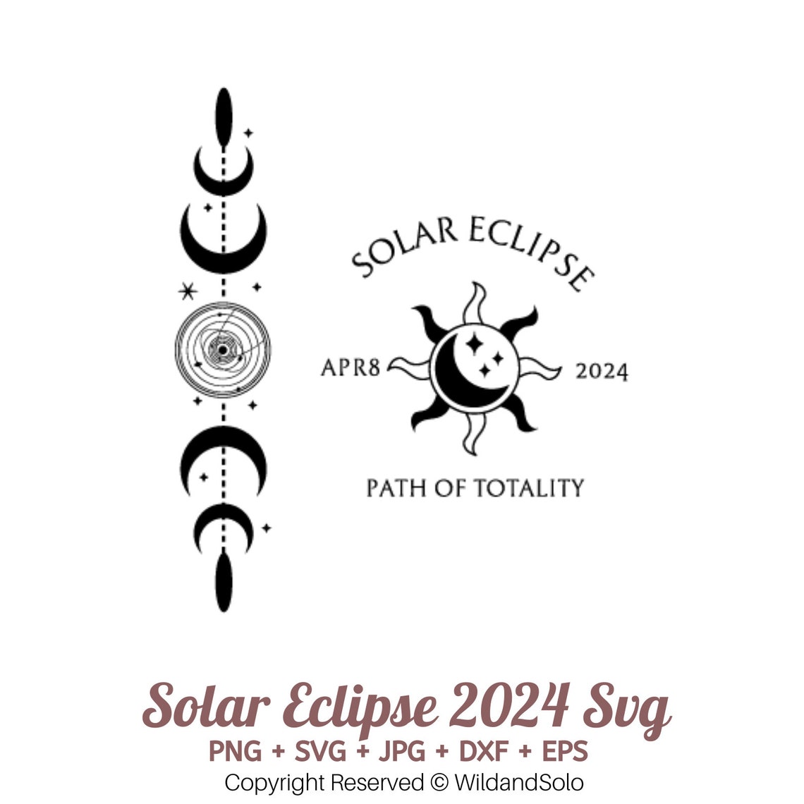Solar Eclipse 2024 Svg, Solar Eclipse Svg, Blacked Out in USA April 8th ...