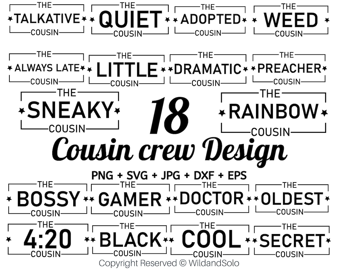 18 Cousin Crew Svg Bundle, Bff Cousin, Cousin Squad, Group Shirts ...