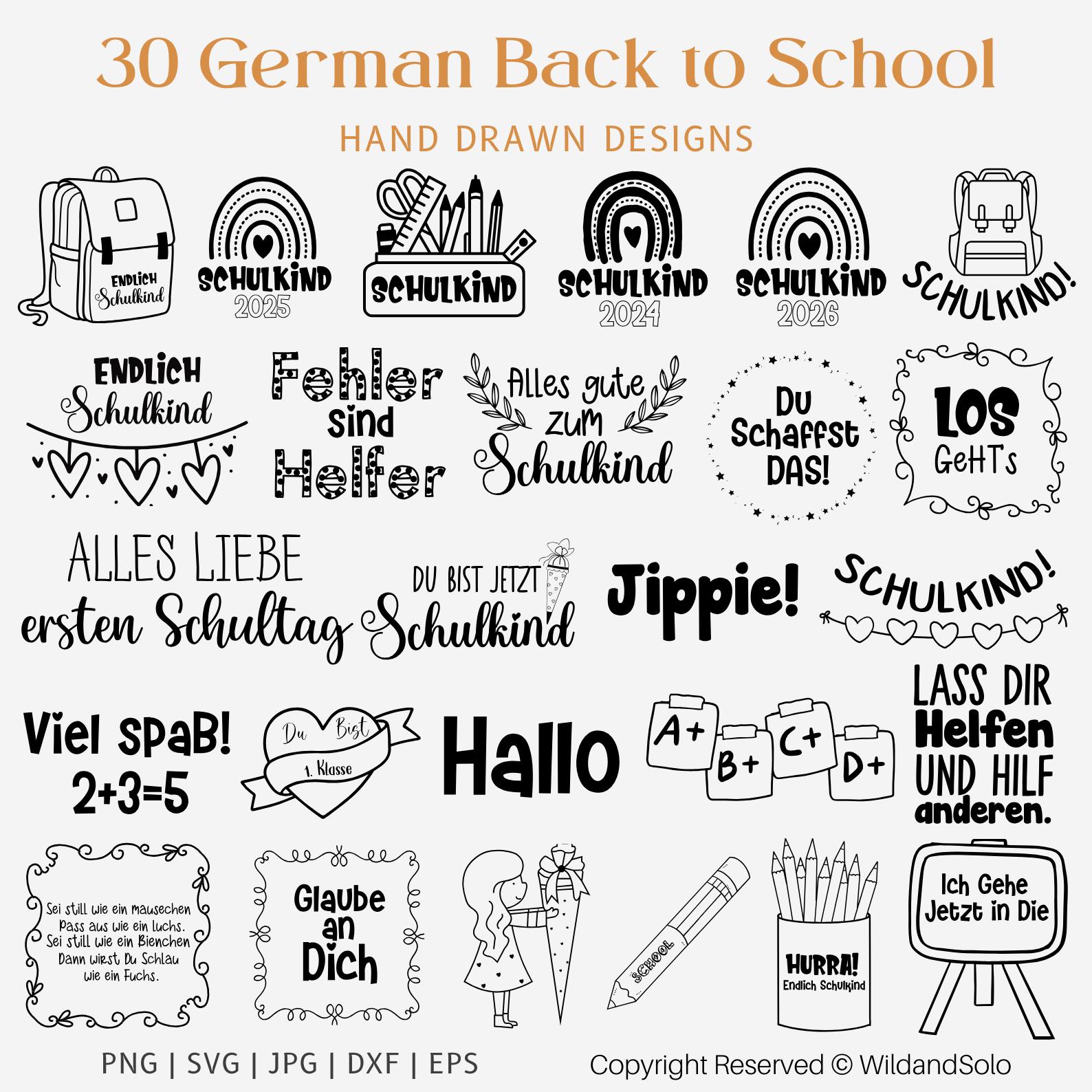 German Back to School Svg, German Design, First Day in School Svg ...