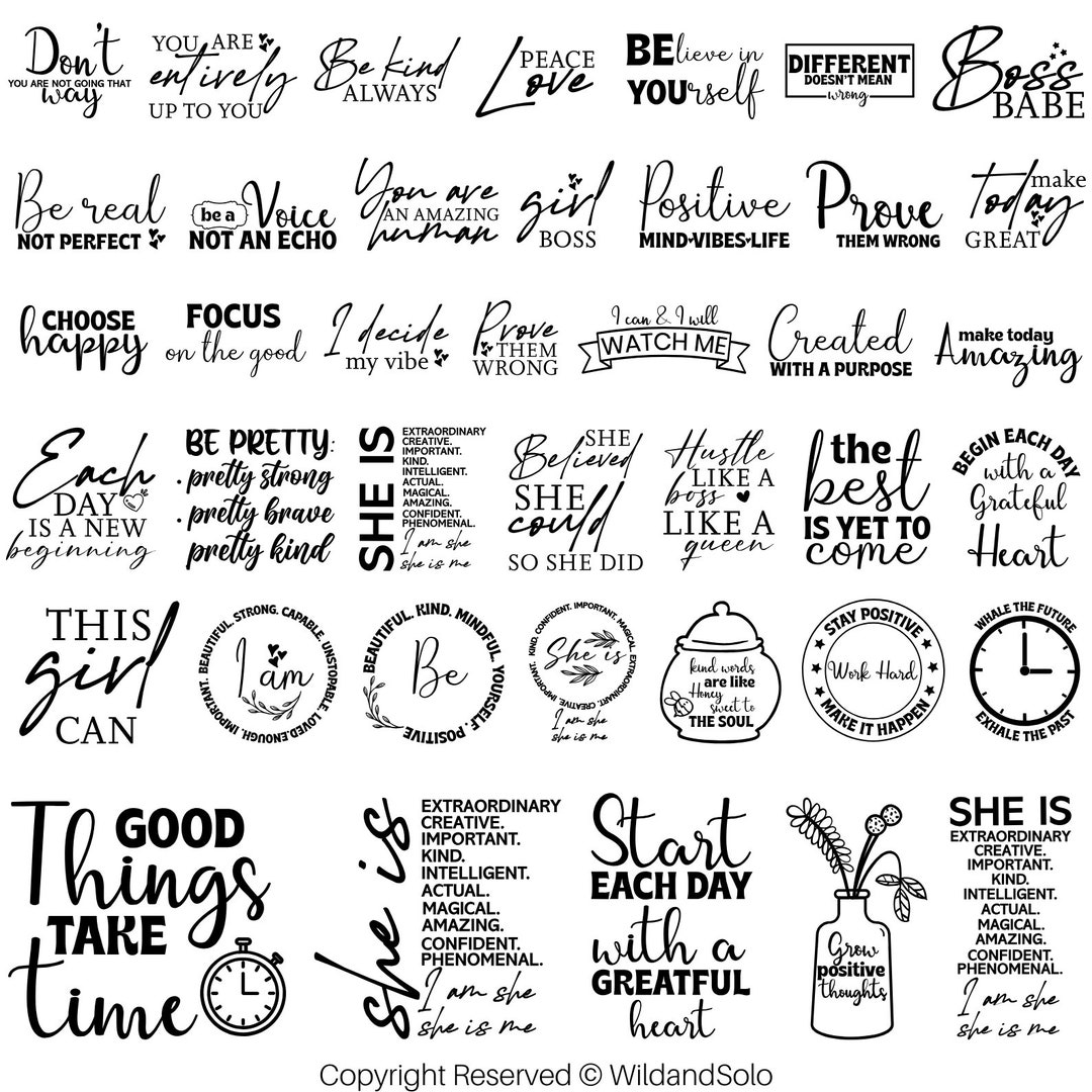 40 Woman Affirmation SVG Bundle, Empowerment Bundle, She is Me SVG ...