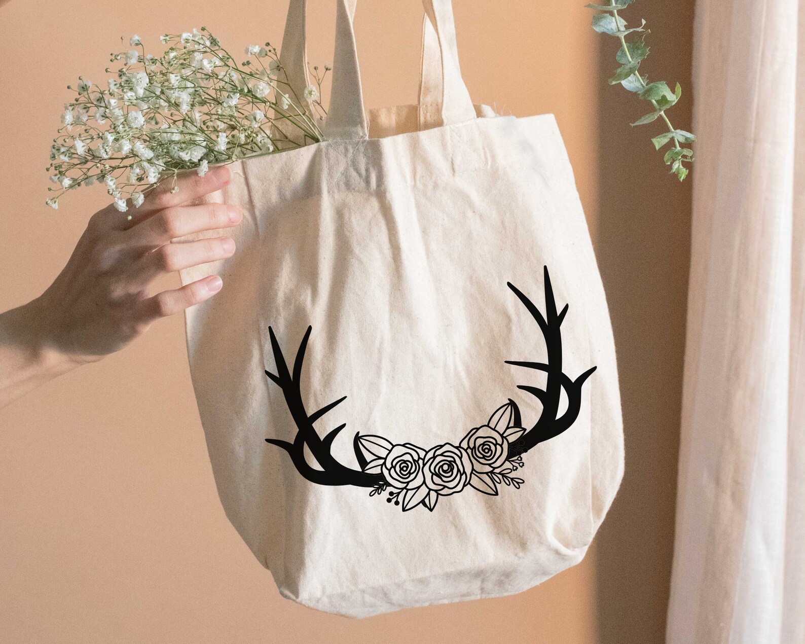 Floral Deer Antlers Svg Bundle Transparent Antler Cut Files - Etsy