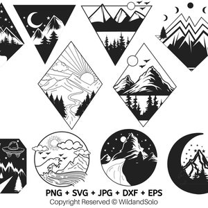 10 Geometric Mountain Svg Bundle, Camping Svg, Camping Outdoors ...