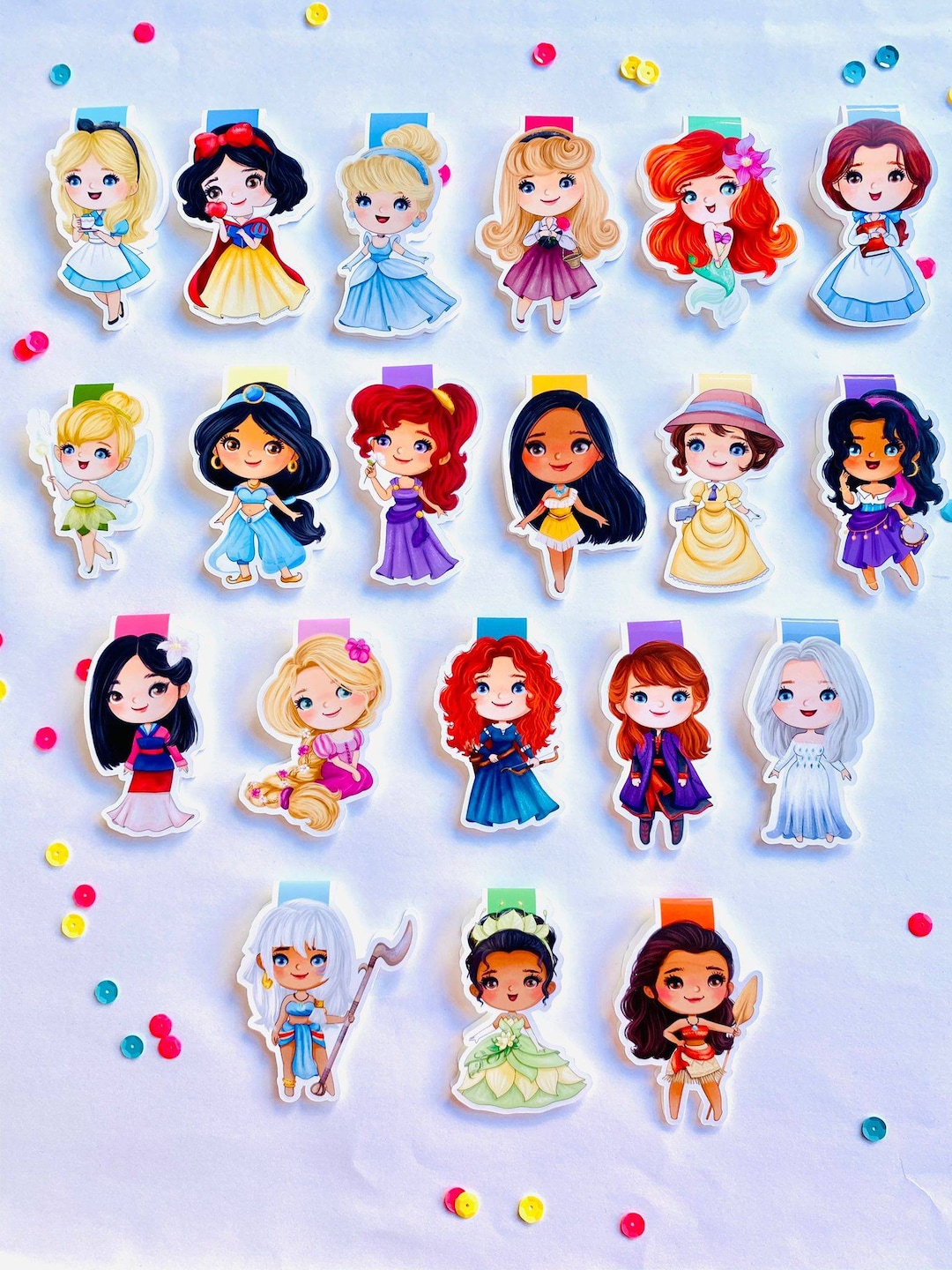 Magnetic Bookmarks Disney Princesses, Belle, Aurora, Jasmine, Rapunzel ...